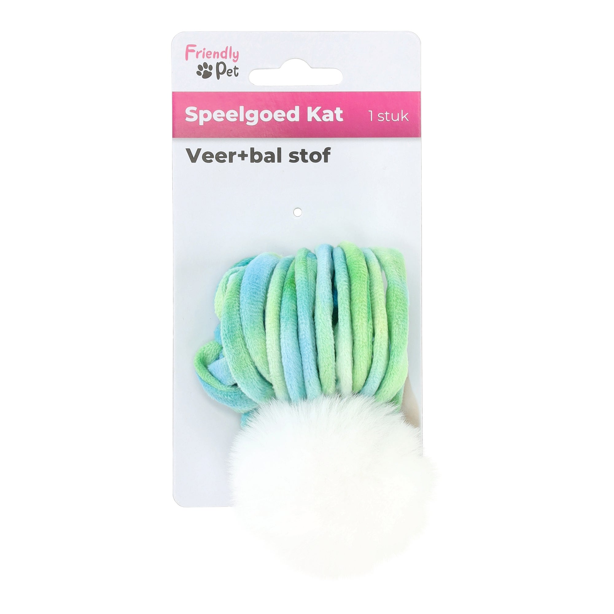 Kattanspeeltje veer met bal stof